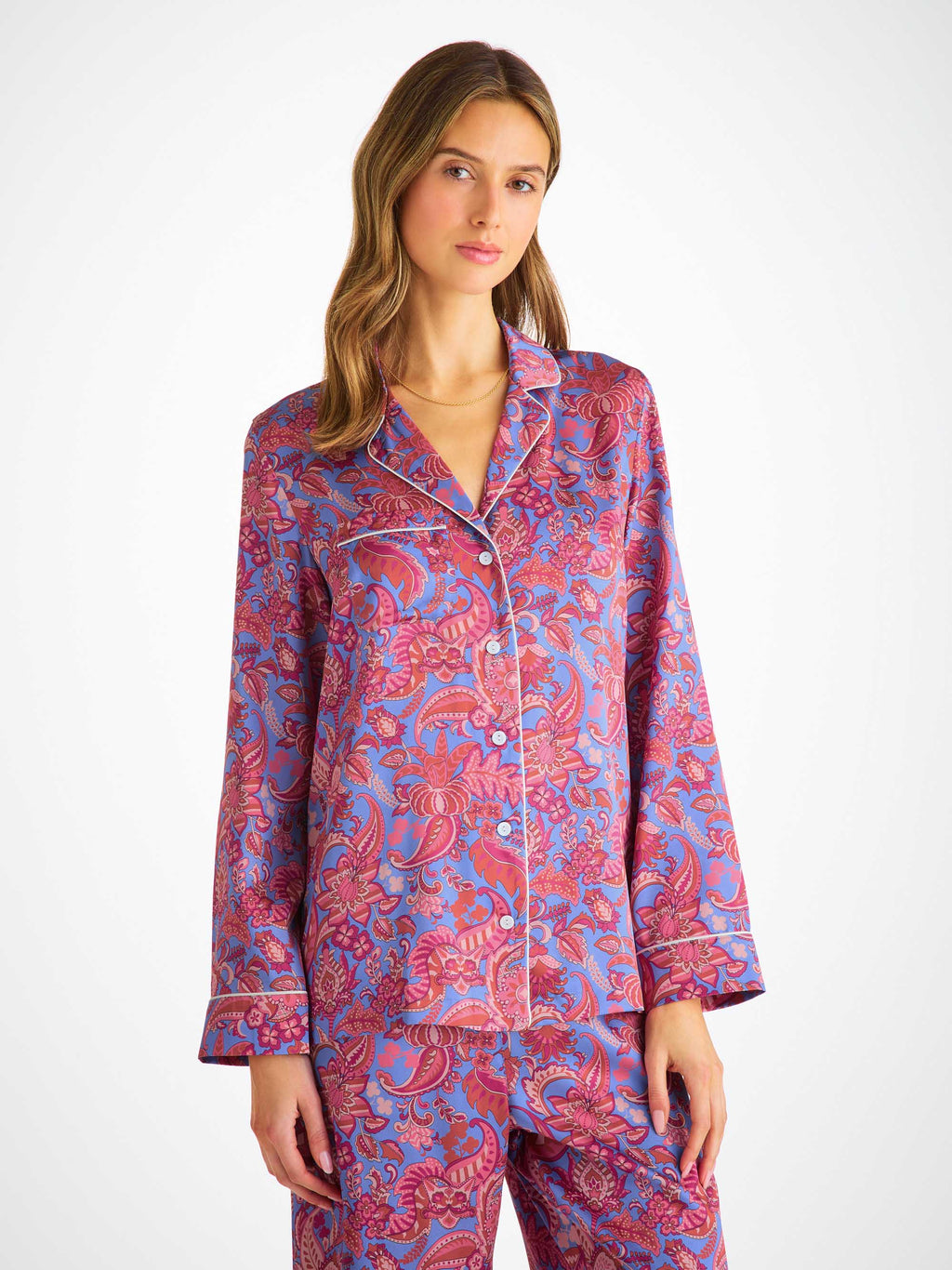 Women's Pyjamas Silk Satin Amethyst Jungle Paisley Pattern