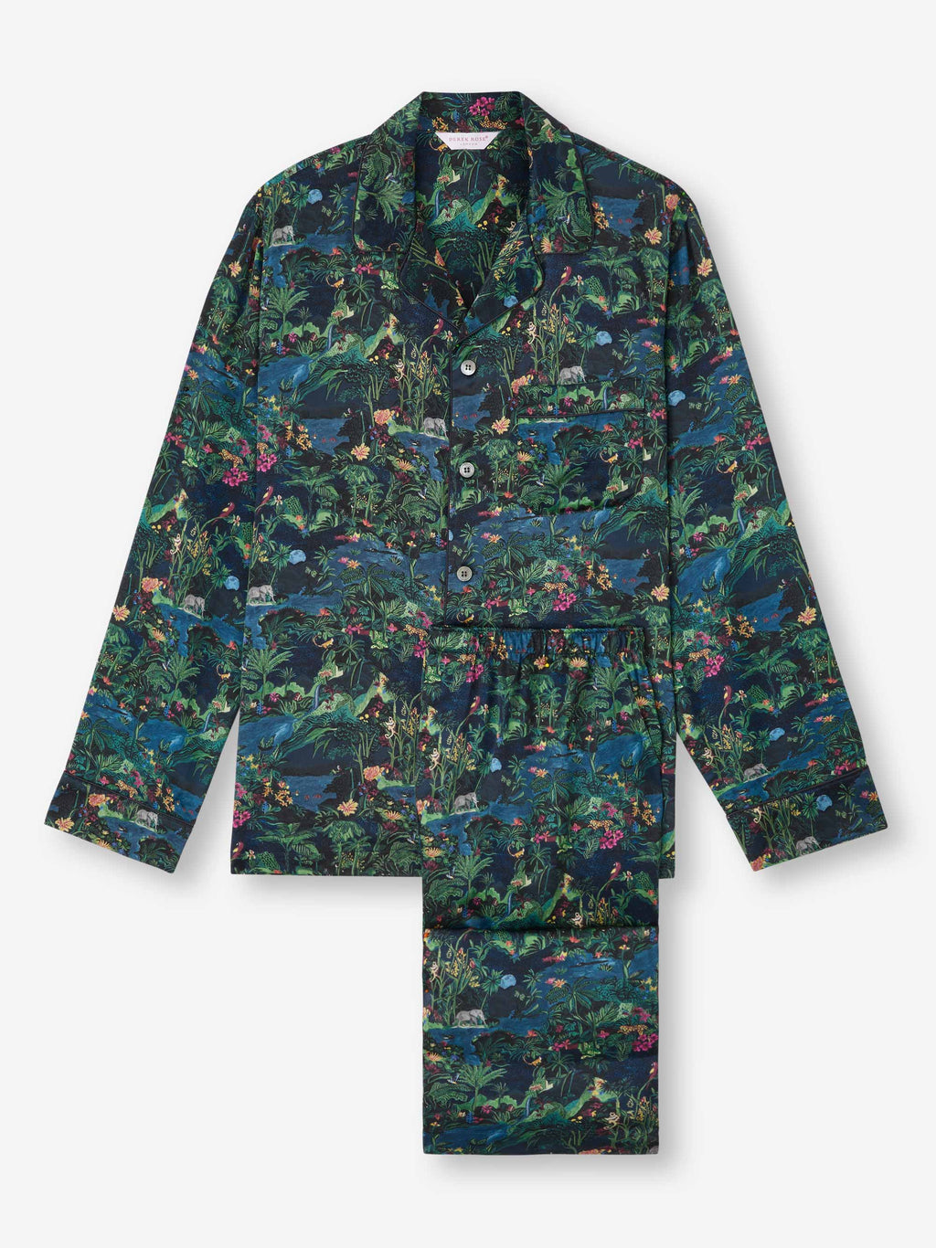 Men's Pyjamas Silk Satin Multi Midnight Jungle Print