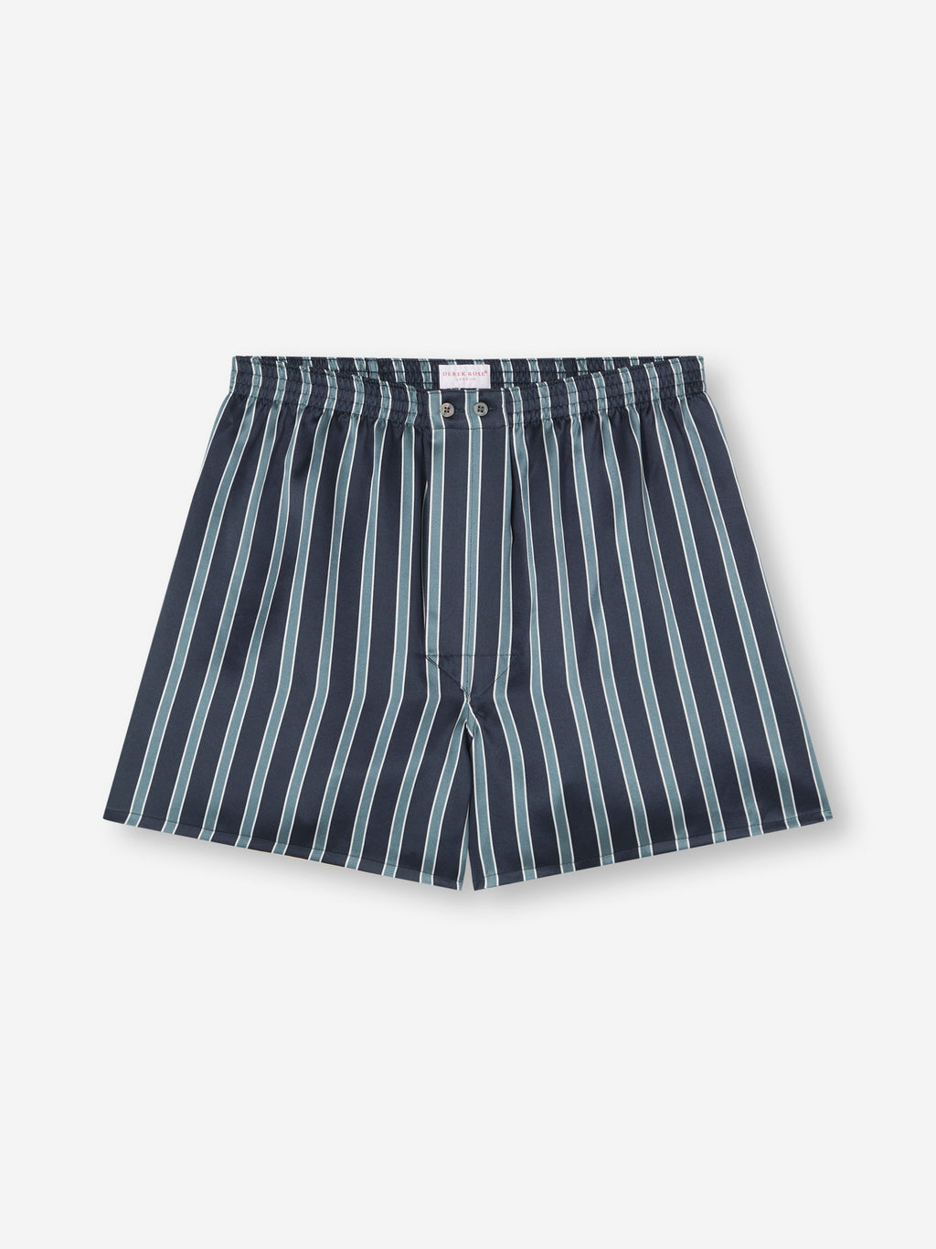 Men's Classic Fit Boxers Silk Navy Blue & Blue Stripe