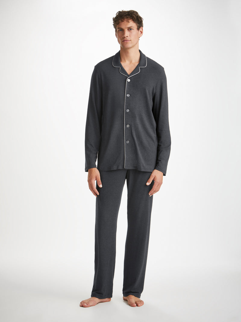 Marlowe Micro Modal Stretch Anthracite Men's Modern Fit Pyjamas | Derek ...