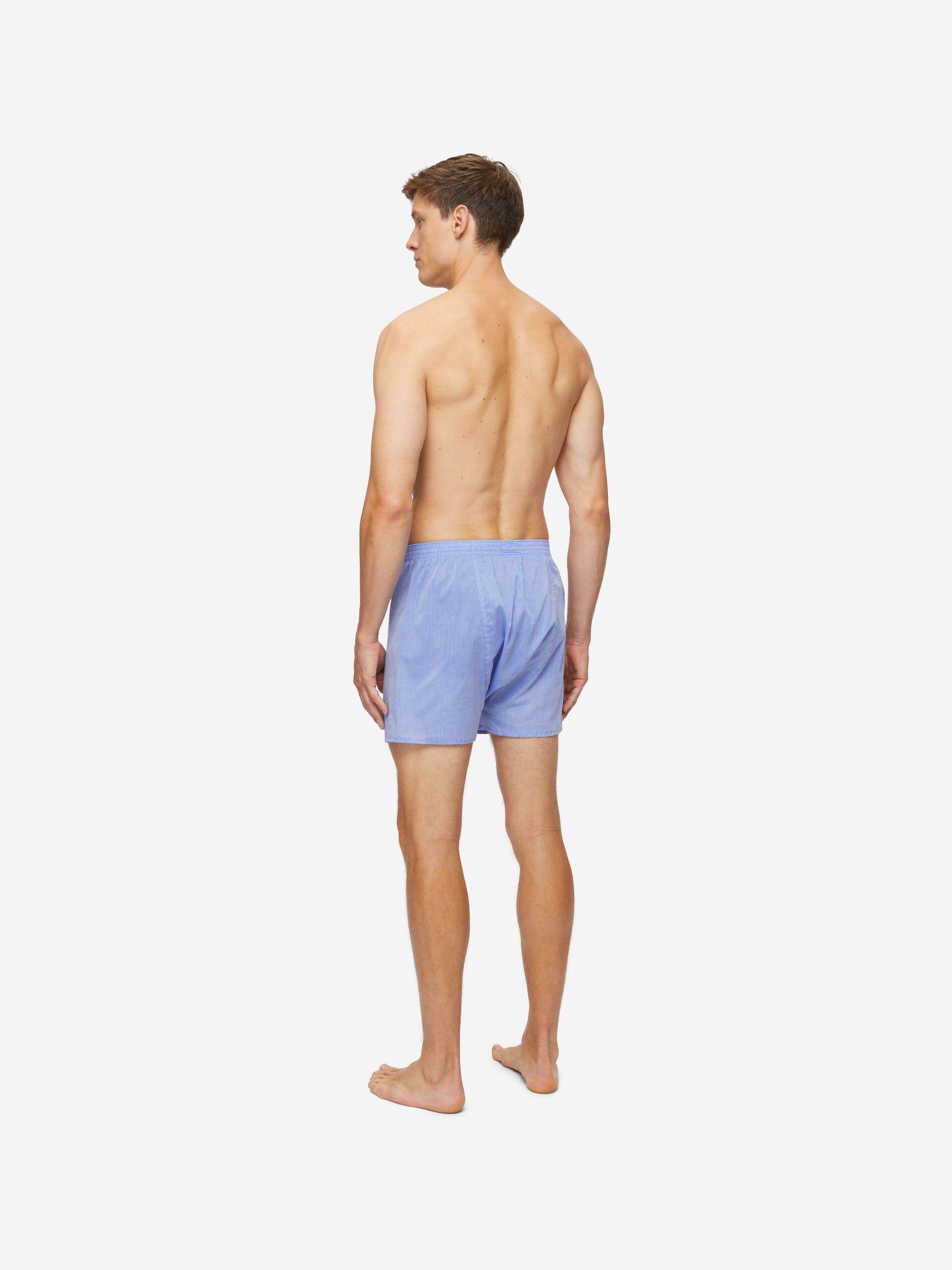 Mens Classic Fit Boxer Shorts Amalfi Pure Cotton Blue | Derek Rose