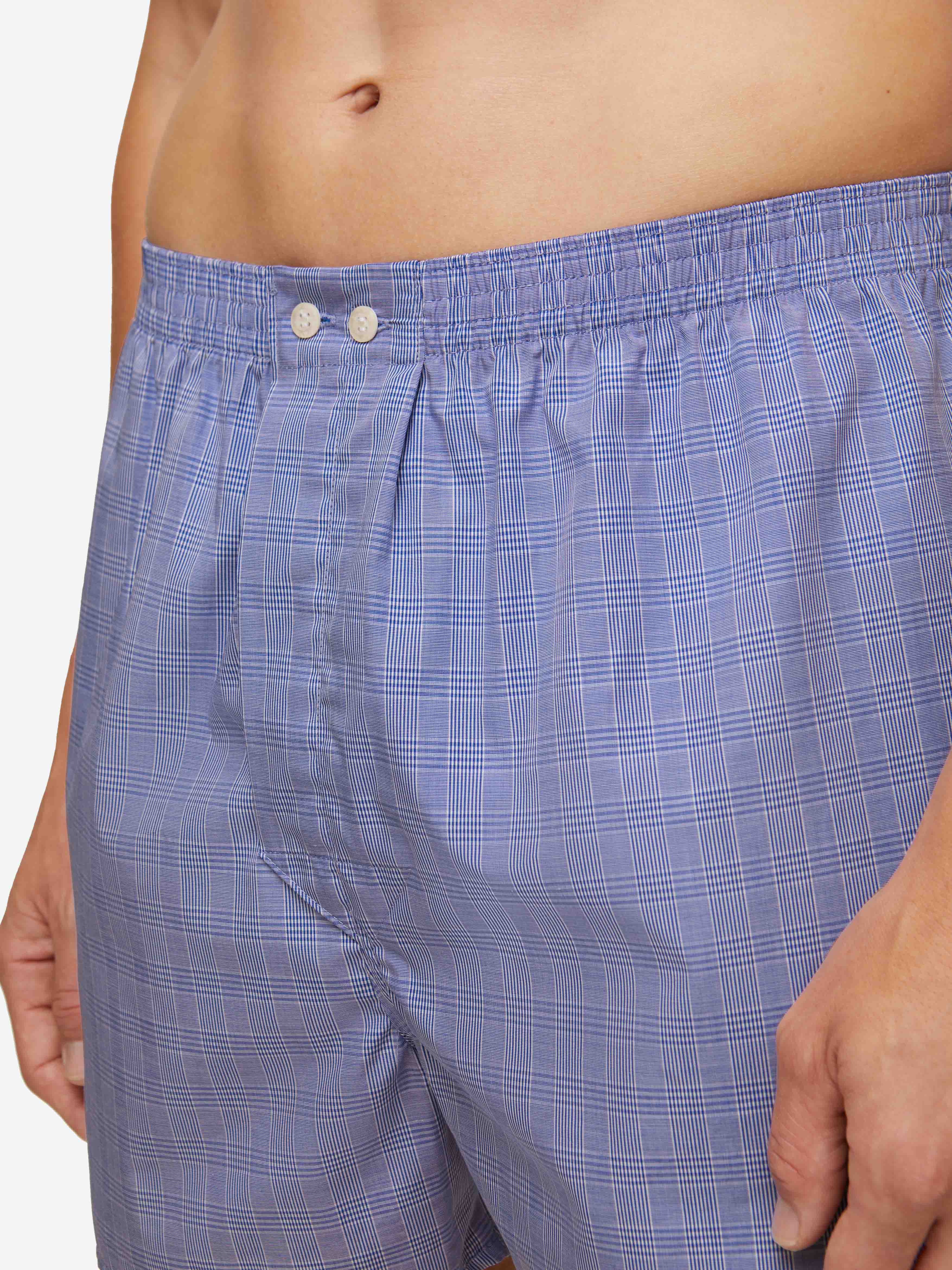 Mens Boxer Shorts Felsted 3 Cotton Blue | Derek Rose