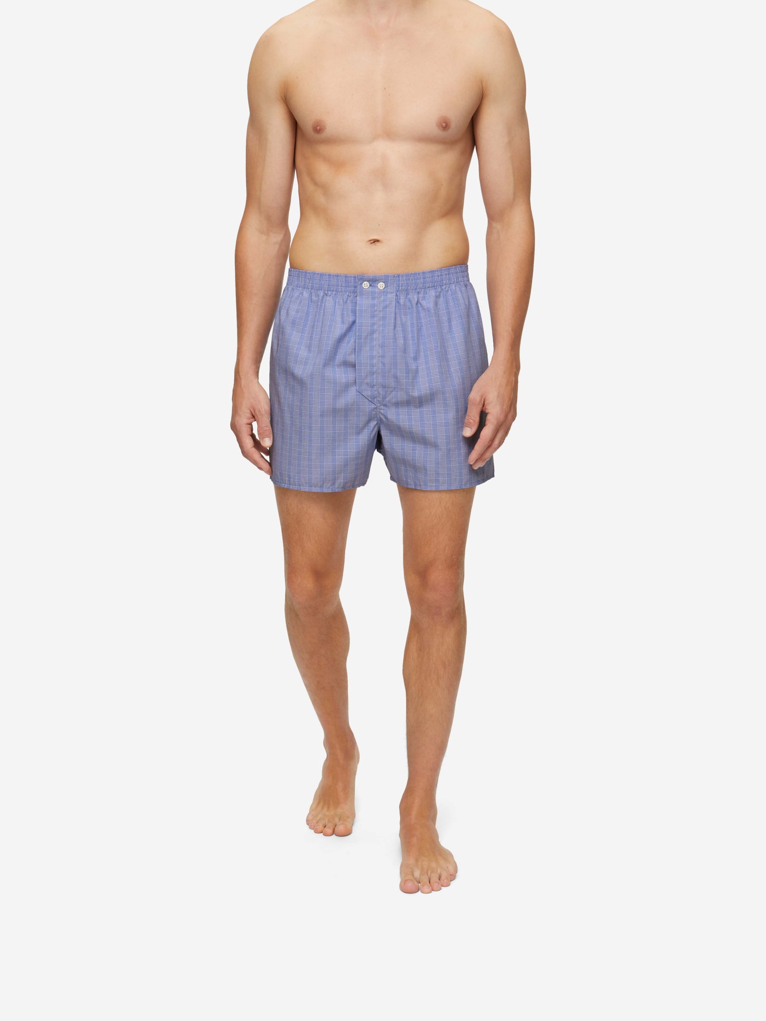Mens Boxer Shorts Felsted 3 Cotton Blue | Derek Rose