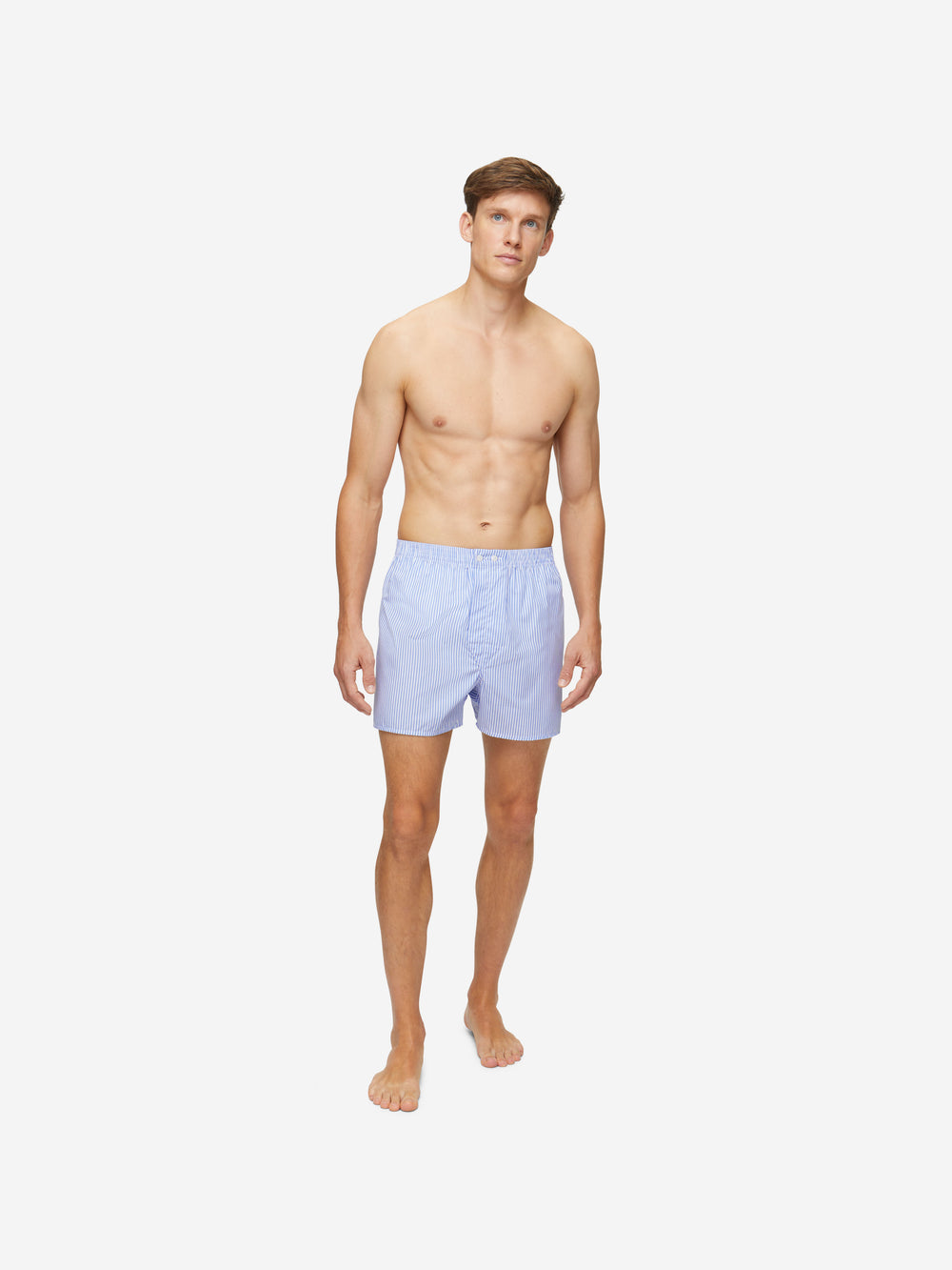 Mens Classic BS 555 Cotton Stripe Blue | Derek Rose